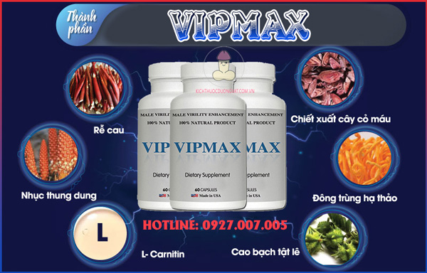 Viên uống Vipmax USA tăng kích thước dương vật